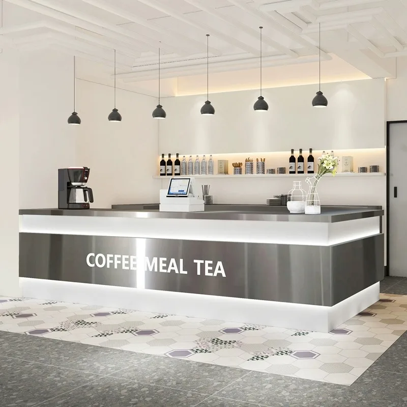 Customizable Stainless Steel Corner Bar Counter for Store Use