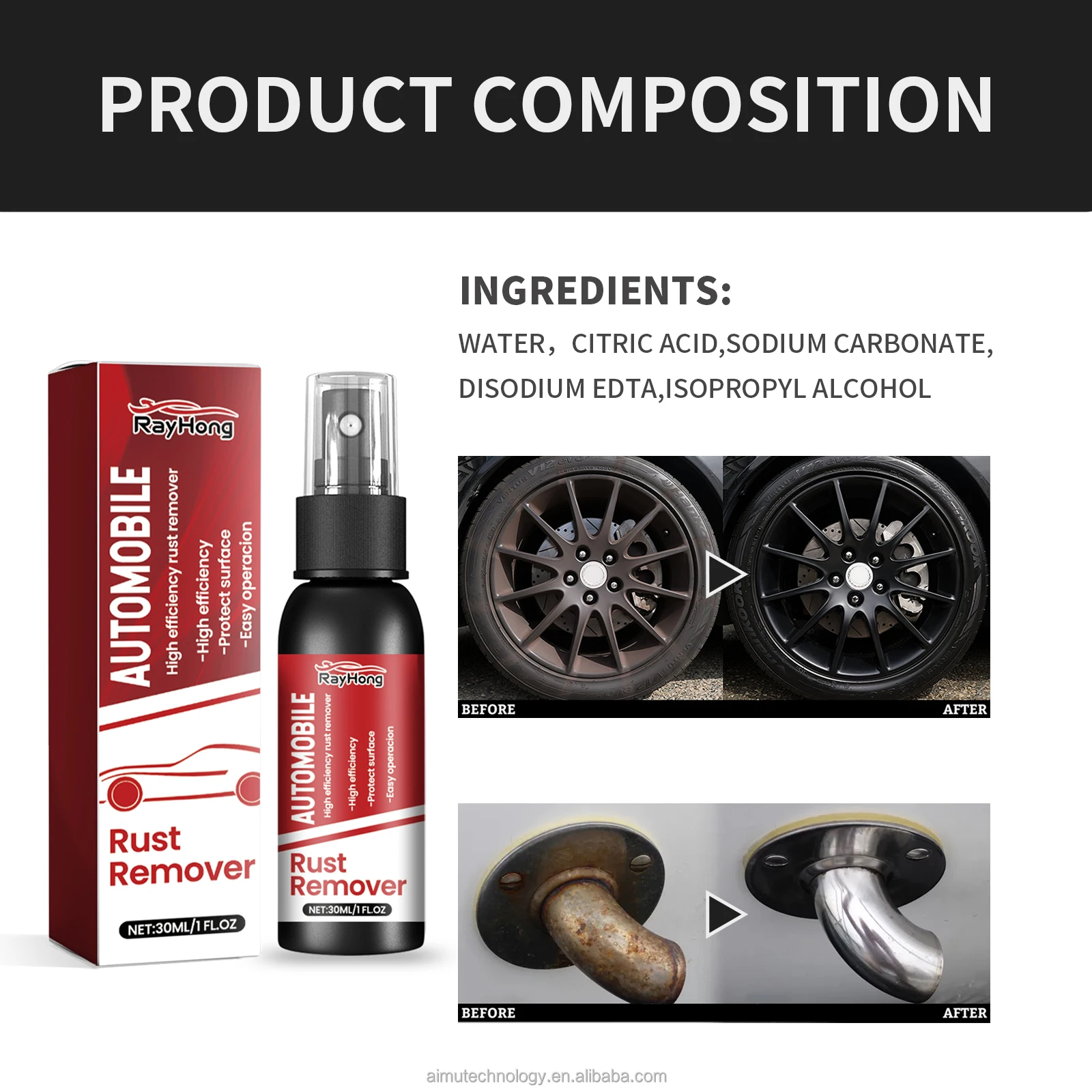 Rayhong Highly Efficient Iron Powder Remover Spray Automotive Products ...