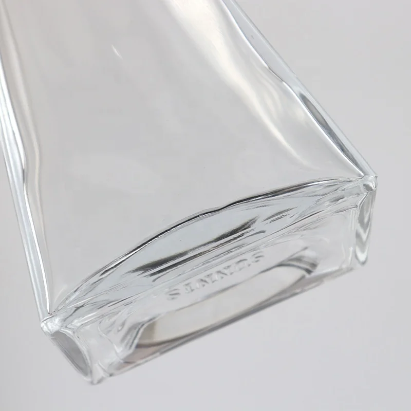 Triangle Shape 700ml Glass Bottle - Clear & Customizable