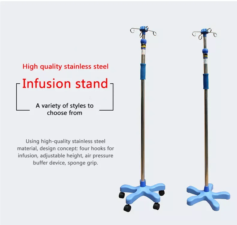 Adjustable Portable Iv Pole Stainless Steel Iv Drip Stand Infusion ...
