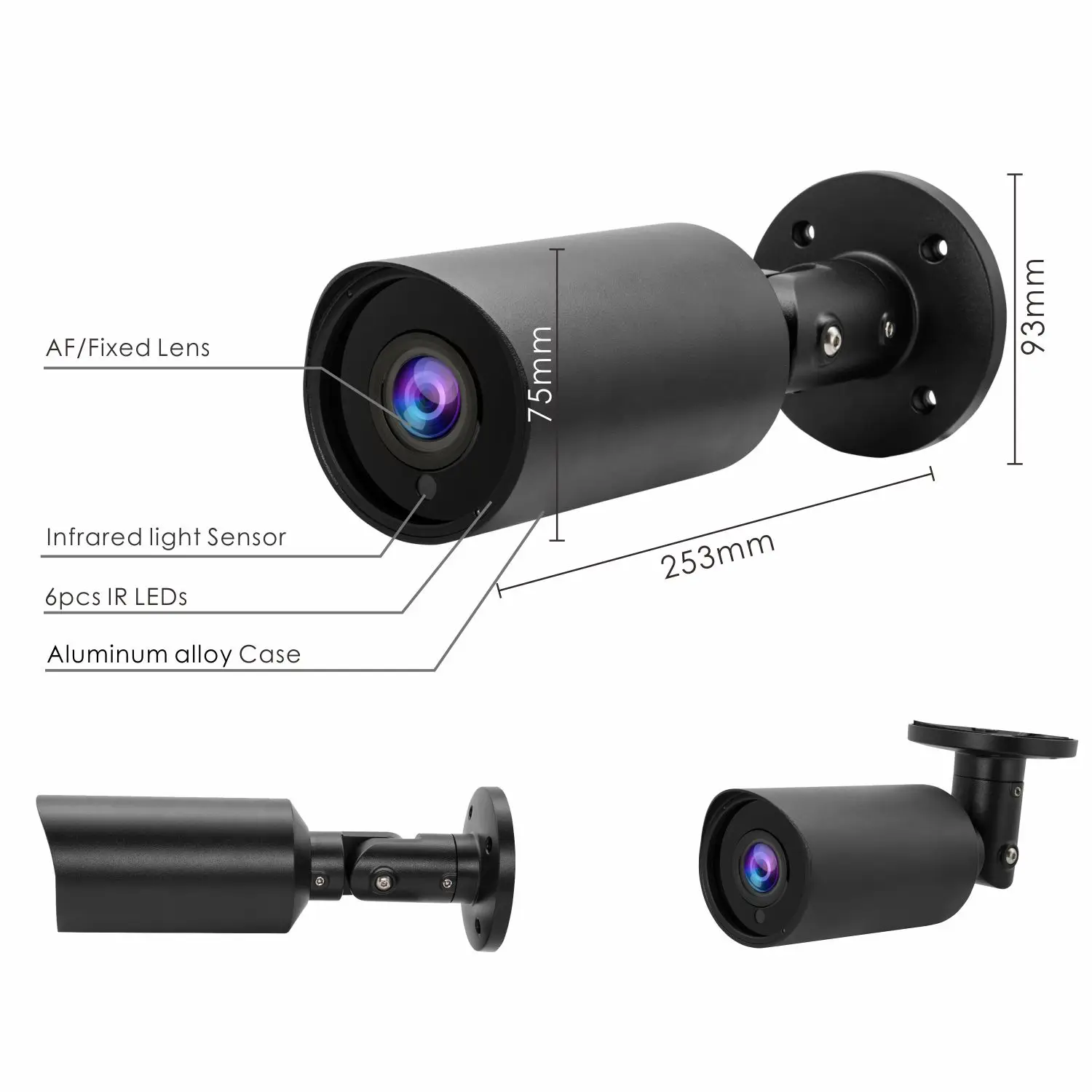 12X 5-60mm Motor Lens Sony307 1080P 2MP Night Vision CCTV Camera