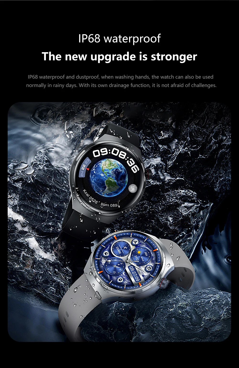 2023 Gt4 Big Screen Round Smart Watch Men Ip68 Waterproof Answer Calls ...