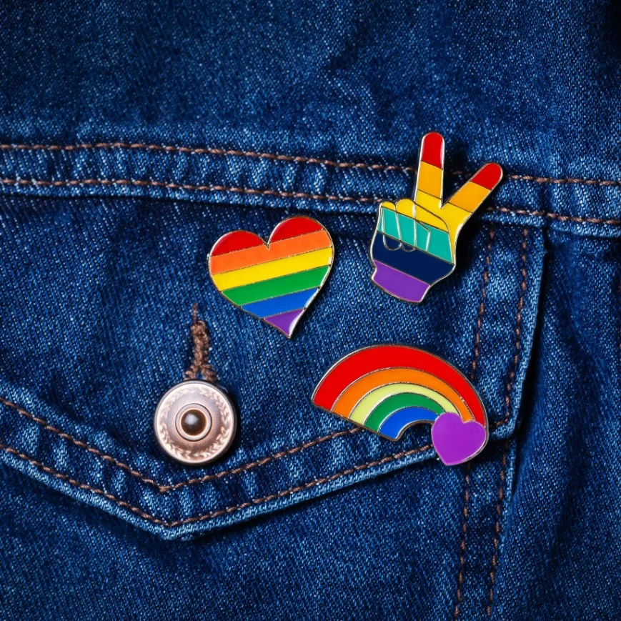 Heart Shaped Hat Clothing Pride Rainbow Pride Pin Badges Enamel Pin - Buy Rainbow Pin,Rainbow ...
