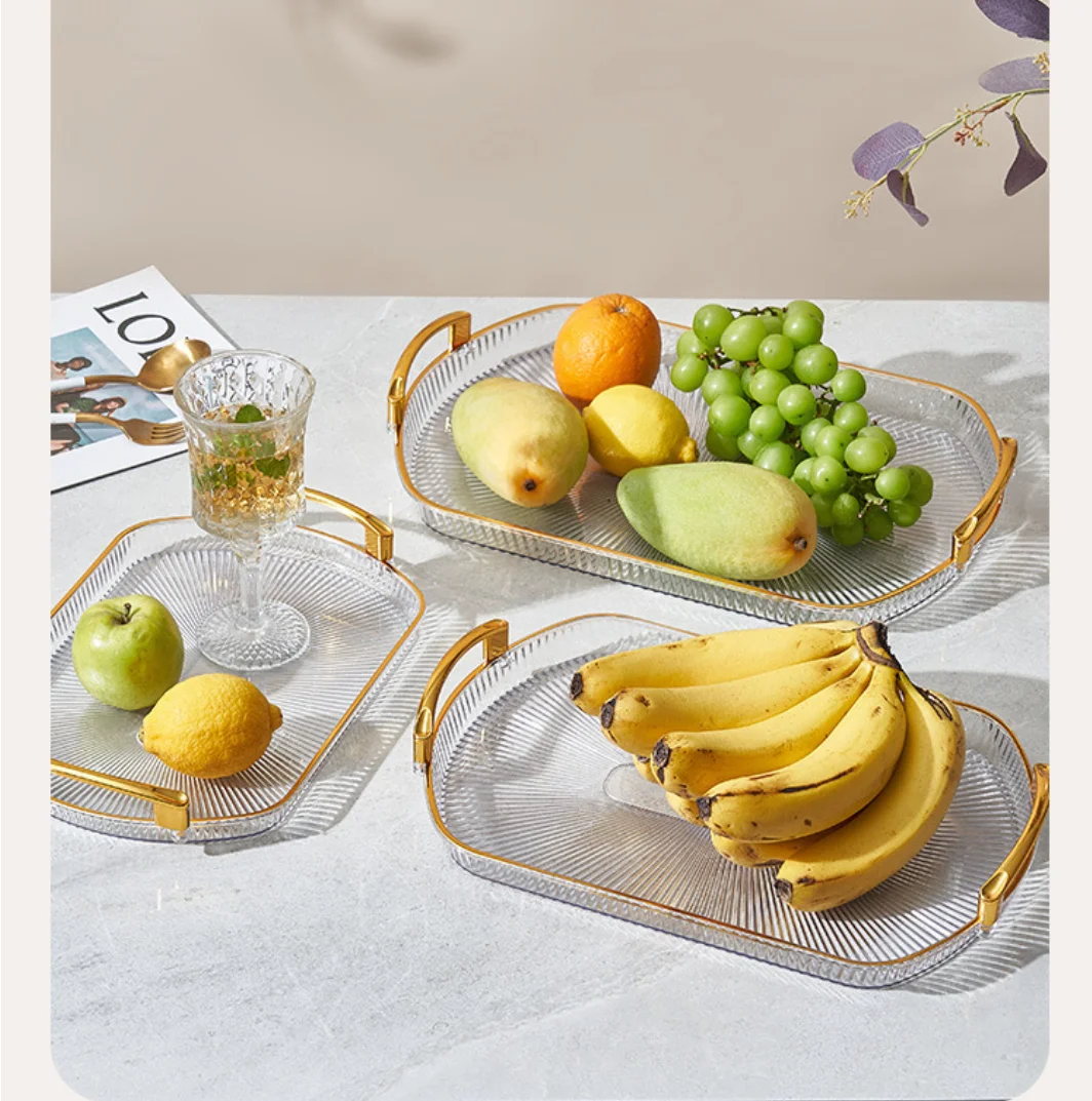 Double Ear Tray Kitchen Snack Fruit Food Container Tea Set Organizer ...