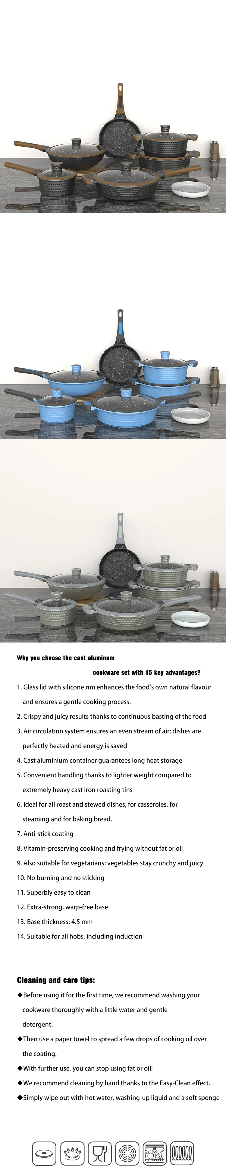 Besco Oem 3d Series Cast Aluminium Cookware Sets Non Stick Restaurant ...