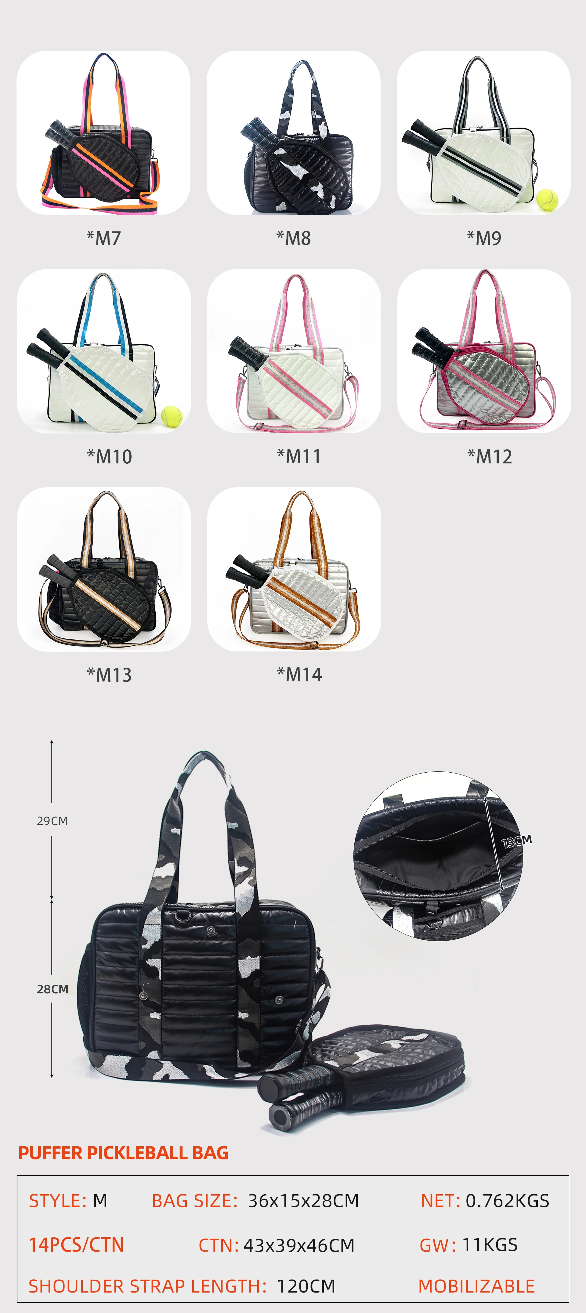 Ready To Ship Sports Pickleball Holder Sling Racket Tennis Paddl Bag ...