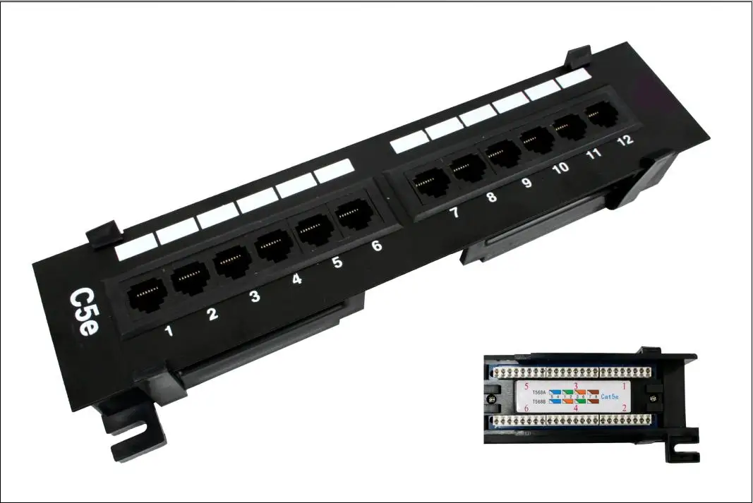 10"1u Utp Patch Panel 12 Ports Utp Keystone Jack Cat5e Patch Panel ...
