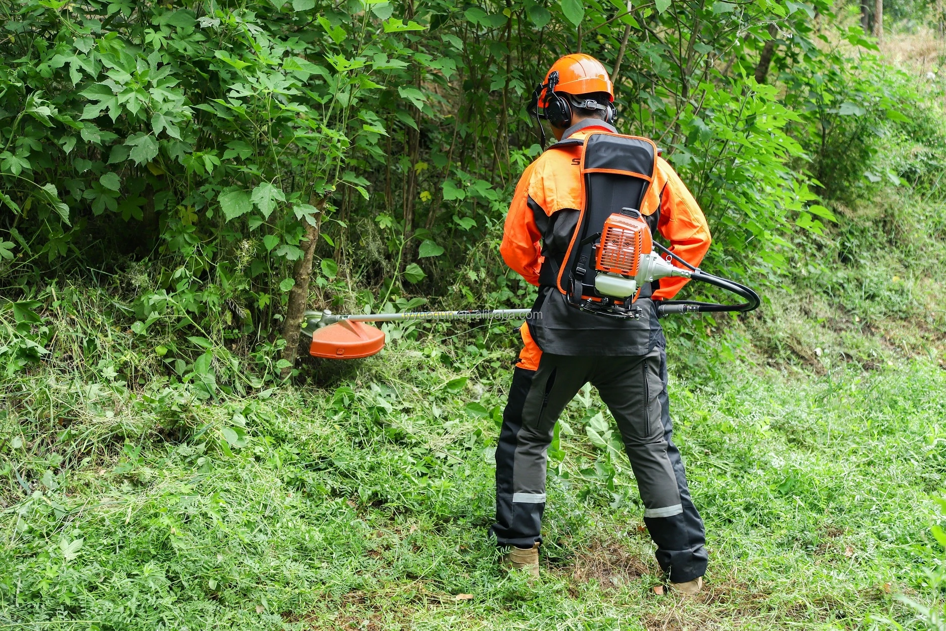 Brush Cutter Machine 2-stroke Gasoline Grass Trimmer 52cc Backpack ...