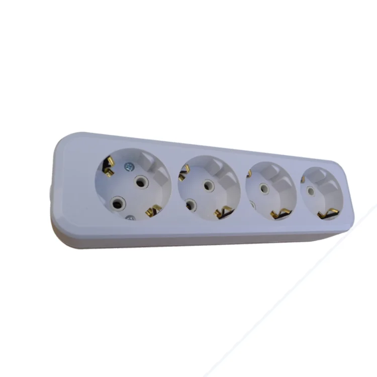 3 Way Extension Socket Electrical Power Cord Socket Outlet EU Standard ...