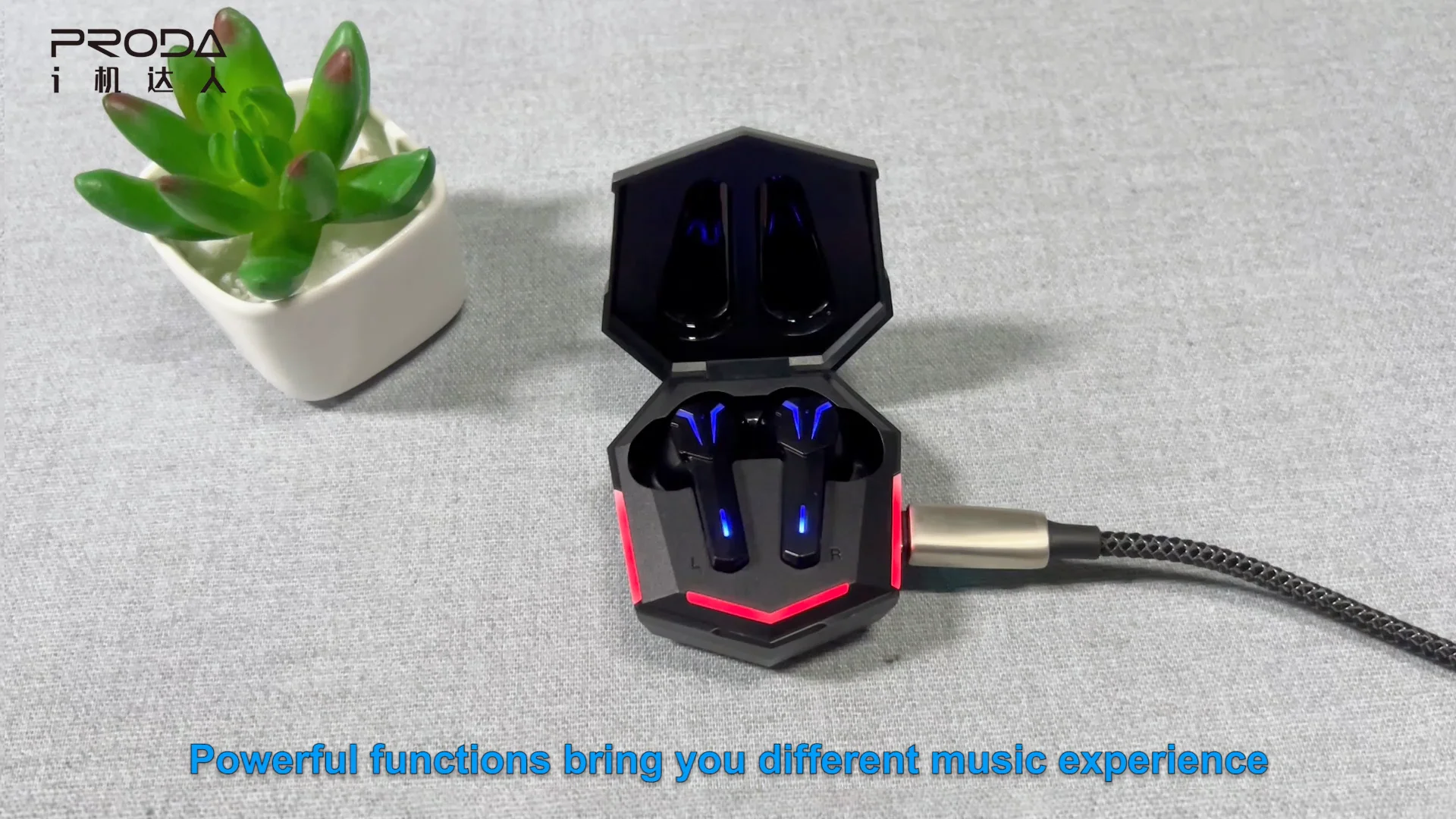 Proda/azeada Darkhawk Tws Gaming Earphone Smart Touch Control Earbud In ...