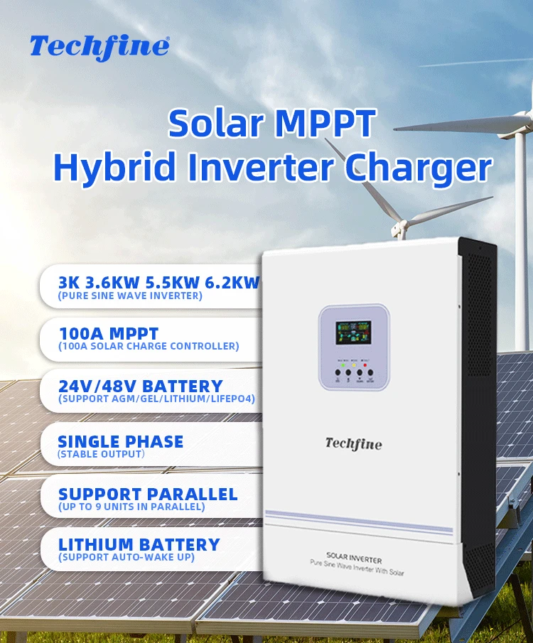 6200watt off Grid Solar Hybrid Inverter 6.2kw Inverter 48v Pure Sine ...