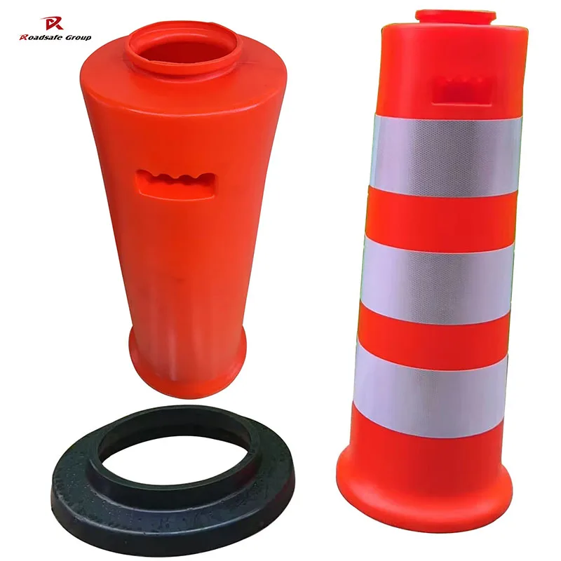 Safety Traffic Barrier with Light, 1090mm PE Road Barrel Post ...