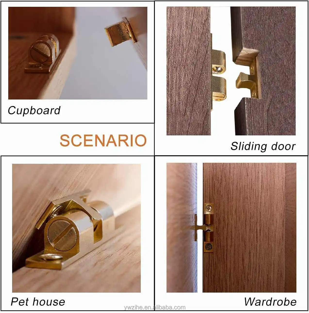 Solid Brass Furniture Door Latch - Free Screws Included