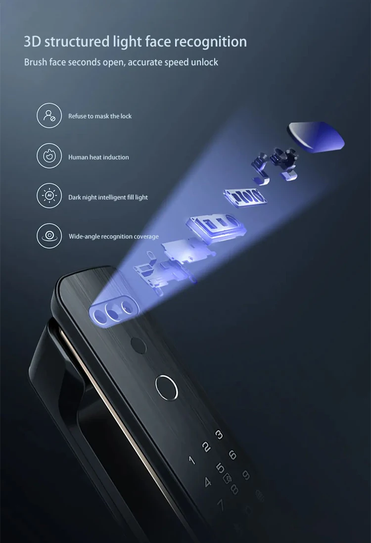 New Arrive Smart Lock 3d Face Recognition Remote Fingerprint Unlock ...