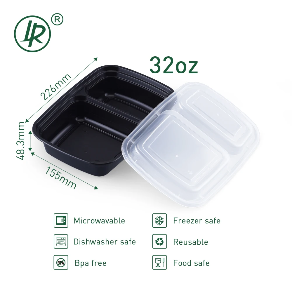 LR 32OZ 2 Compartment Take Out Containers Fast Food Packaging Lunch Box ...