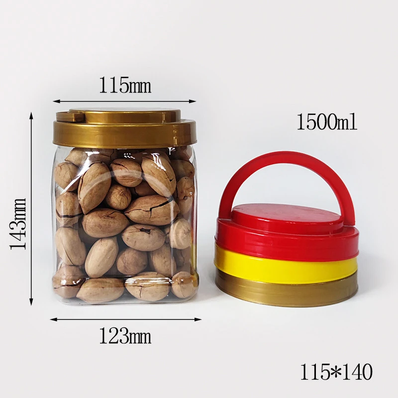 5lpet Transparent Square Plastic Storage Tank Dried Fruit Pickled Vegetables Freeze-dried Food ...