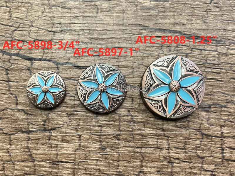 Custom Turquoise Conchos for Leather and Wallets