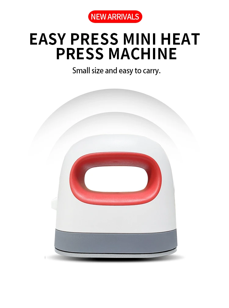 Easy Press Mini Red Hand Held Heat Press Machine Iron Type Fast ...
