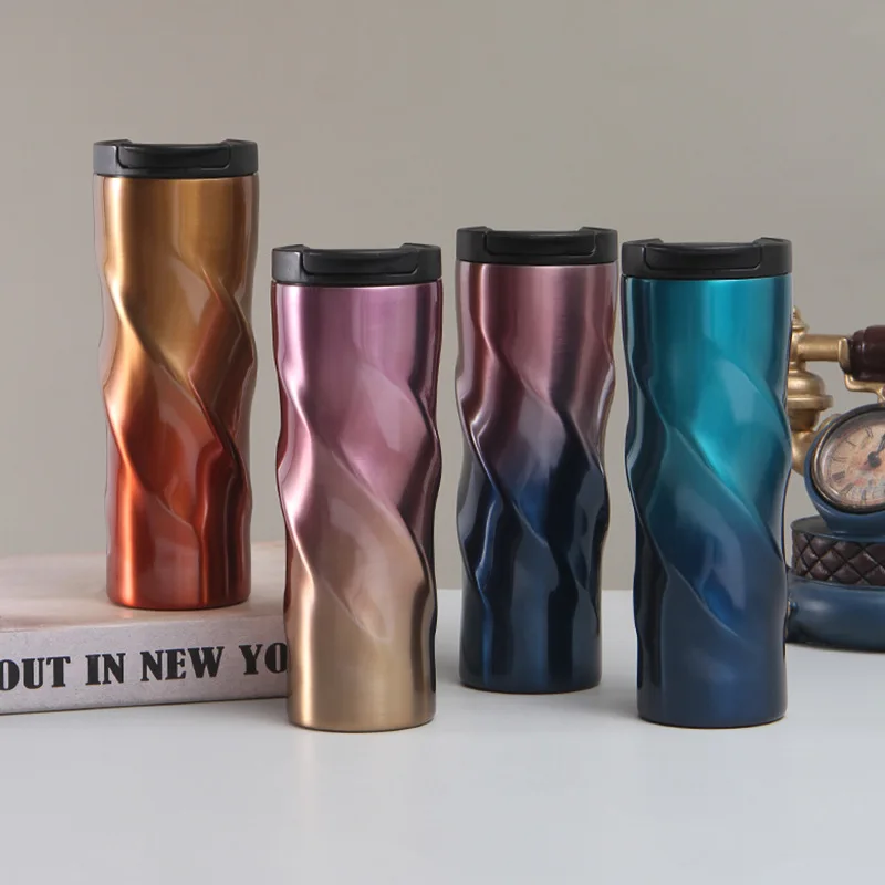 Stainless Steel Threaded Thermos Cup Creative Special-shaped Rotating ...