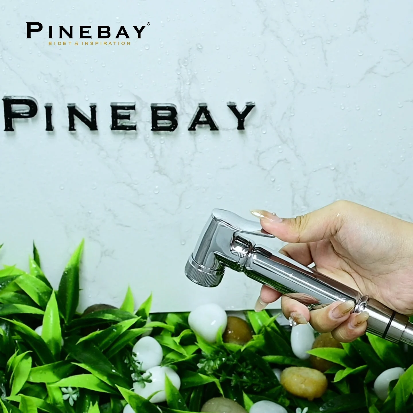 Pinebay Wall Mounted Bathroom Polished Chrome Brass Handheld Bidet ...