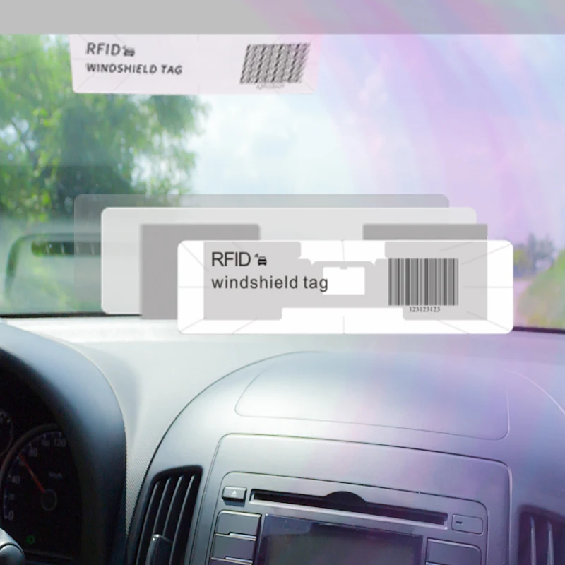 860-960mhz Rfid Windshield Sticker For Car Parking Rfid Car Sticker Uhf ...