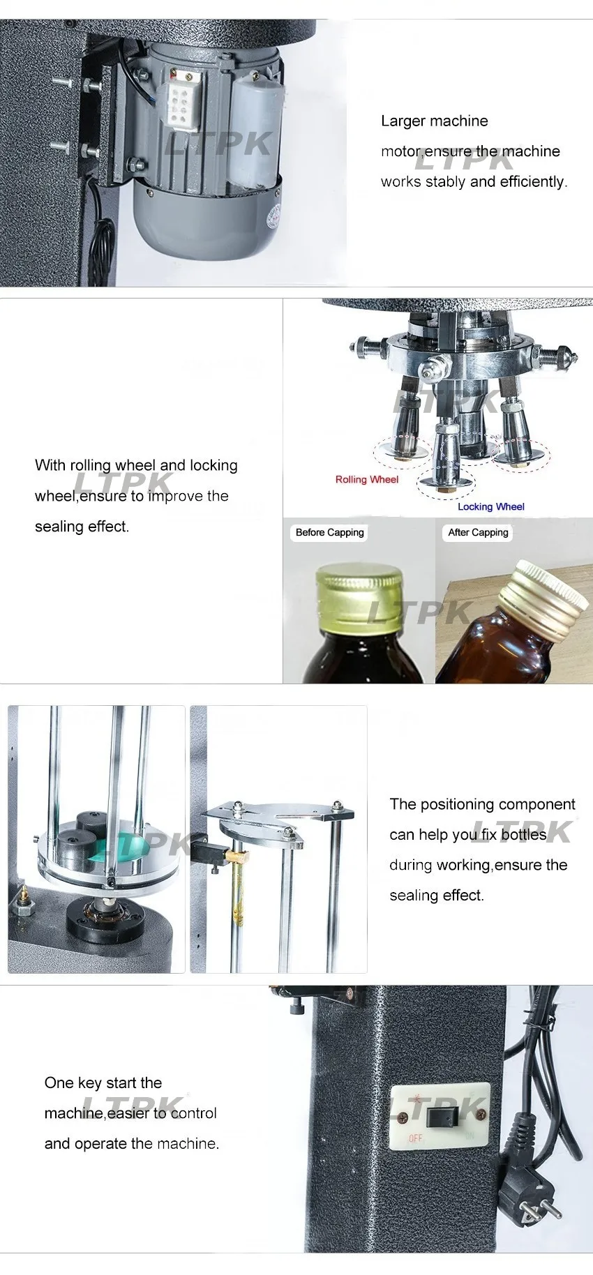 DK-50D Semi Auto Ropp Capper - Efficient Bottle Sealing