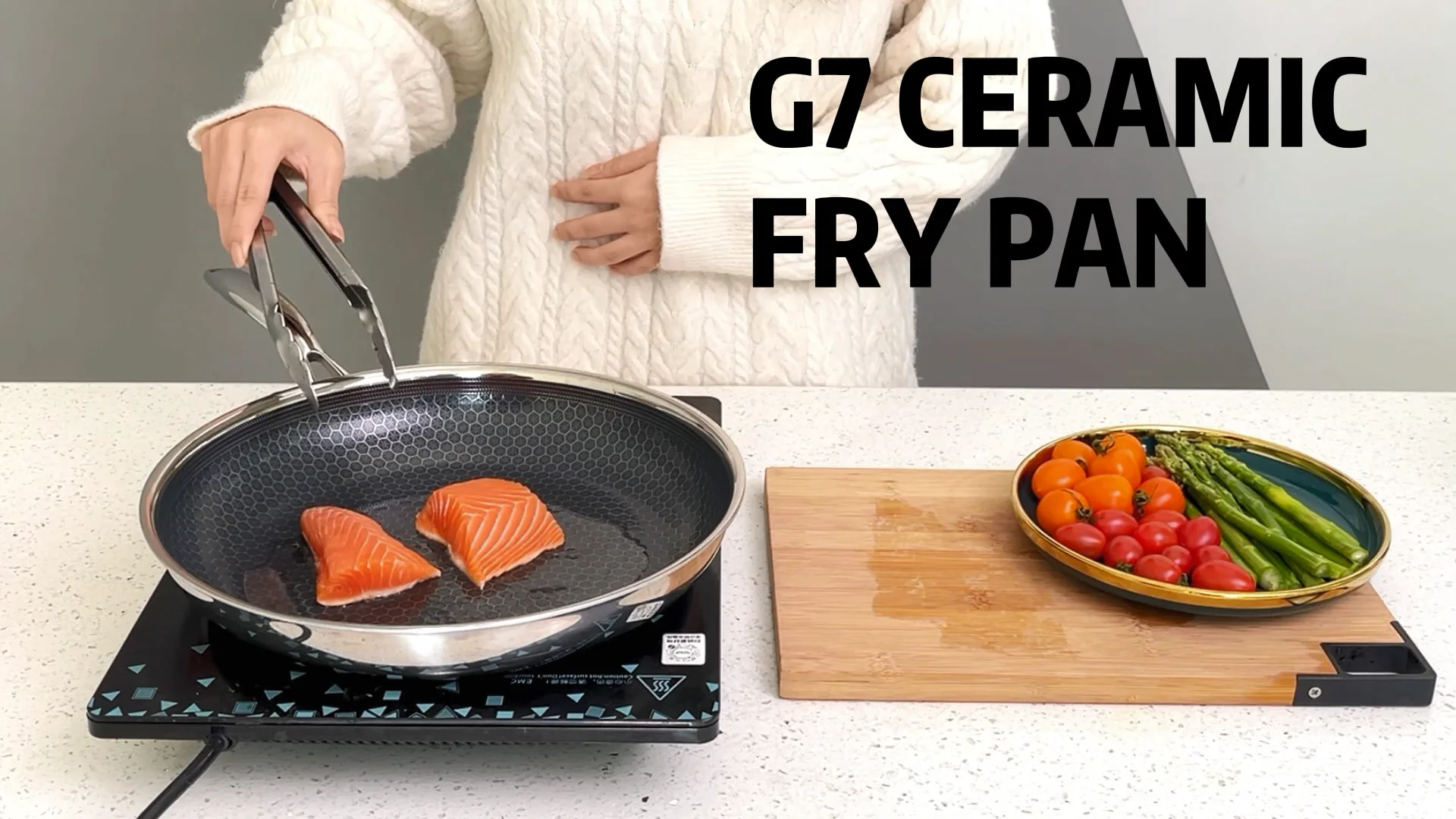 Luxury Honeycomb Non Stick Frying Pan Kitchen Healthy Ceramic Coating ...