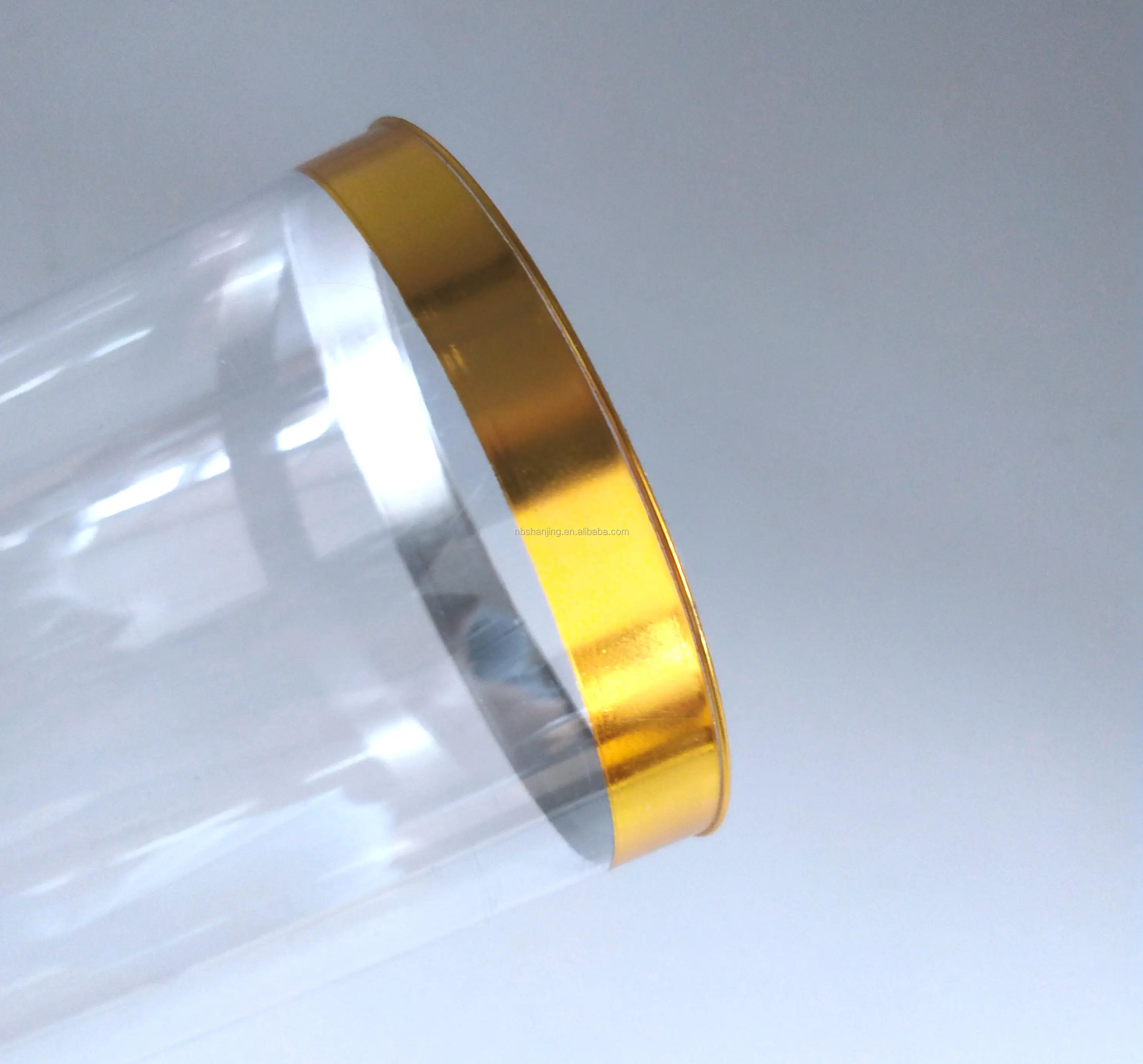 12oz Gold Plastic Cups for Party, Disposable Gold Rim Cups, Plastic ...