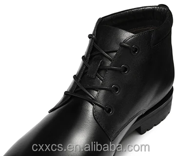 Xinxing Custom Black Men Shoes Boots Officer Shoes Leather Shoes With ...