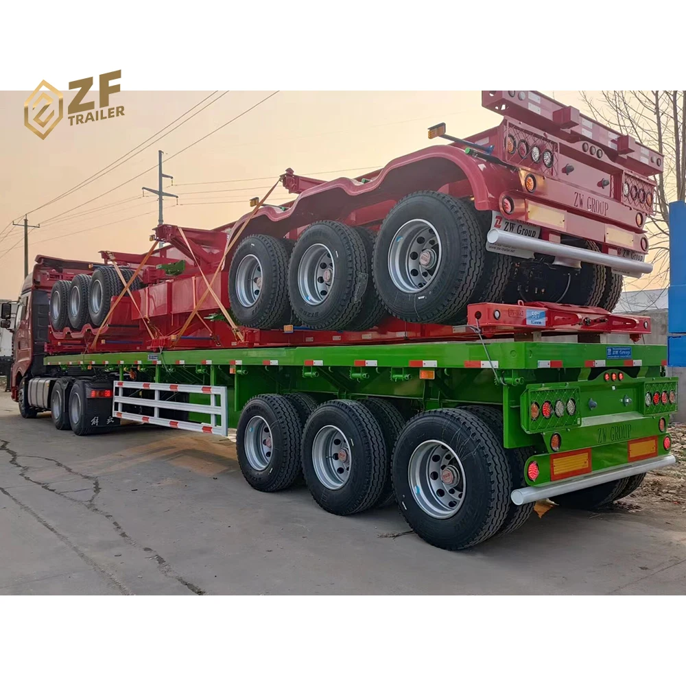 40ft Flatbed Flat Bed Container Semi Trailer Used Truck Trailer - Buy ...