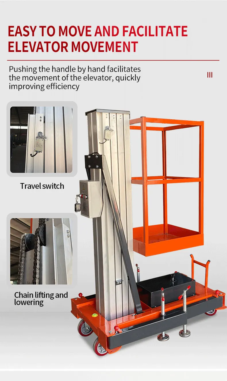Aluminium Electric Ladder Lift Double Mast Aluminum Lift Platform ...