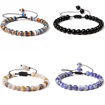 6mm Fine Woven Adjustable Stone Bracelet Crystals Healing Real Natural ...