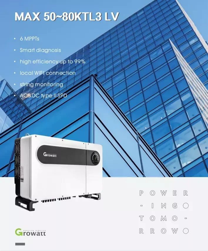 Growatt逆变器max 50-80ktl3-lv 50kw 80kw三相并网工业和商业光伏太阳能逆变器 - Buy Growatt太阳能逆变器,Growatt Max 50-80ktl3 ...
