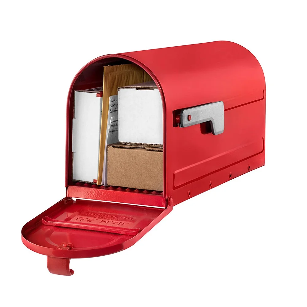 Mail Box Galvanized Steel Mailbox Outdoor Metal Wall Mounted Box with ...