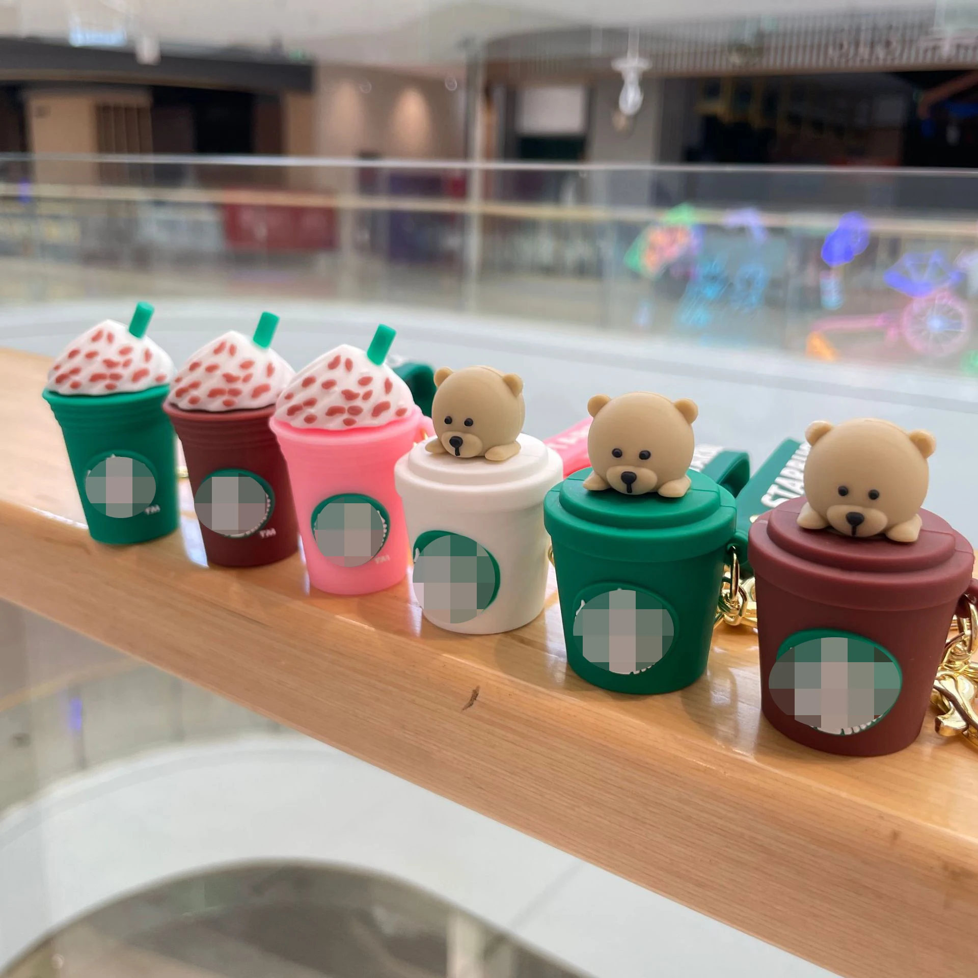 Cute Cartoon Ice Cream Bear Keychain - PVC Rubber Charm