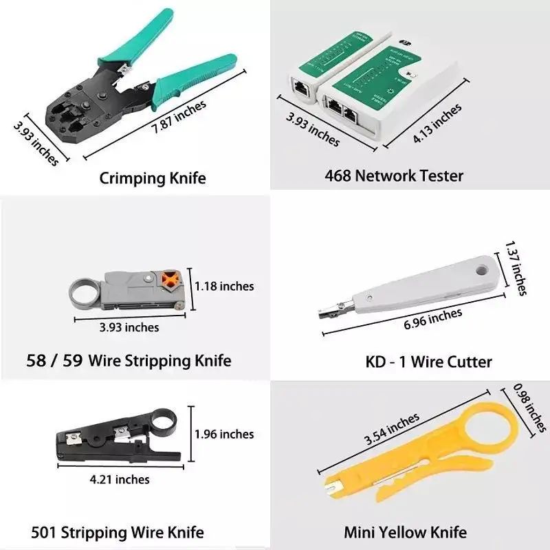 Rj45 Crimping Tool Kit For Cat5/cat6,Professional Computer Lan Cable ...