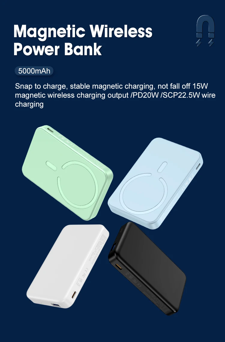 Customize Logo Magsafing 20w Pd Quick Charge 5000mah Mini Magnetic ...
