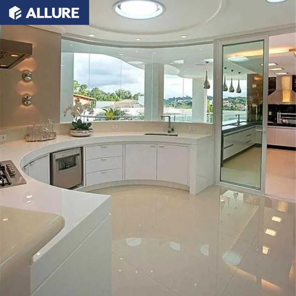 Contemporary Curved Shaped Kichen Cabinet Ready To Assemble Lacquer Or ...