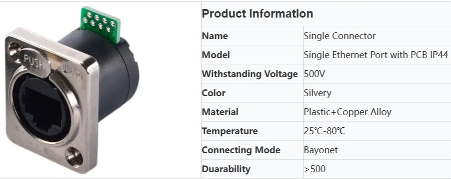 Jnicon Rj45 Plug Signal Screw Locking 180 Degree Socket Ethernet Rj45 ...