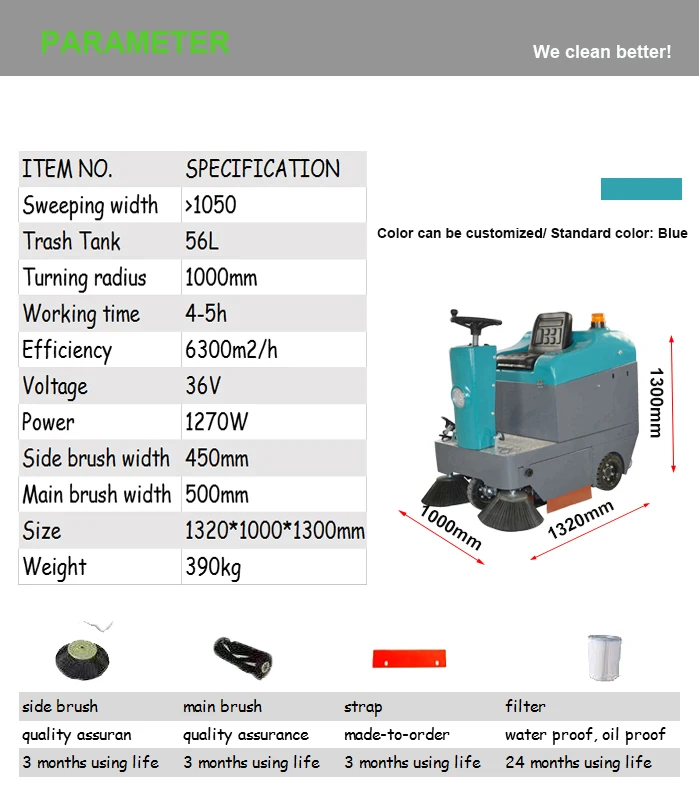 Rs1050 Made In China Electric Road Sweeper Ride On Floor Sweeper Mobile ...