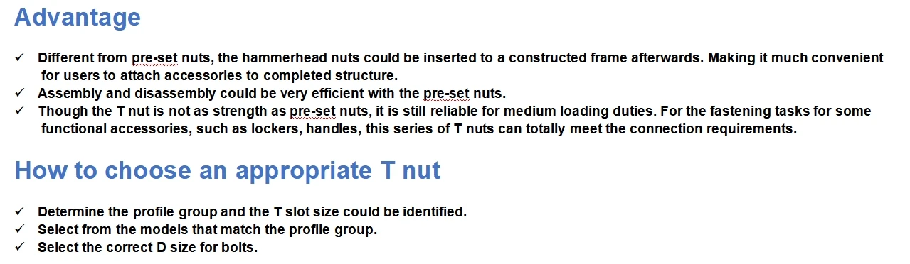 Synrise T Slot Nut Drop Tee Nuts Hammer Head Fastener Nut For 40 Series ...