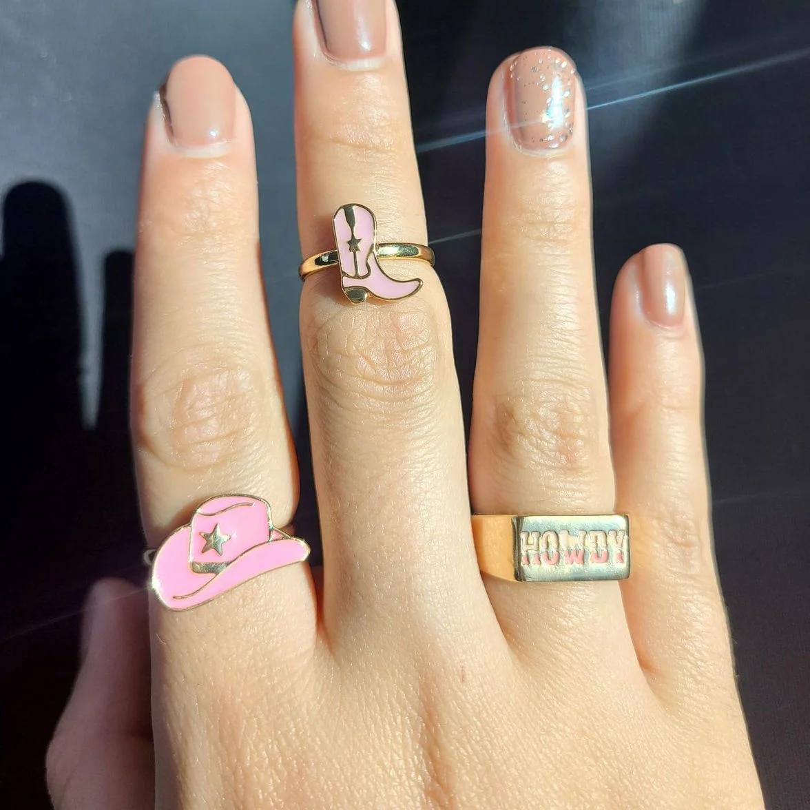 Ins Cute Colorful Enamel Ring Sets Women Bagues Custom 18k Gold ...