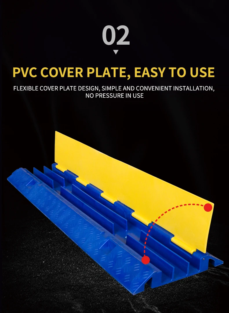 High Quality Speed Hump Big 2 Channel Ramp Black Plastic Cable Protector