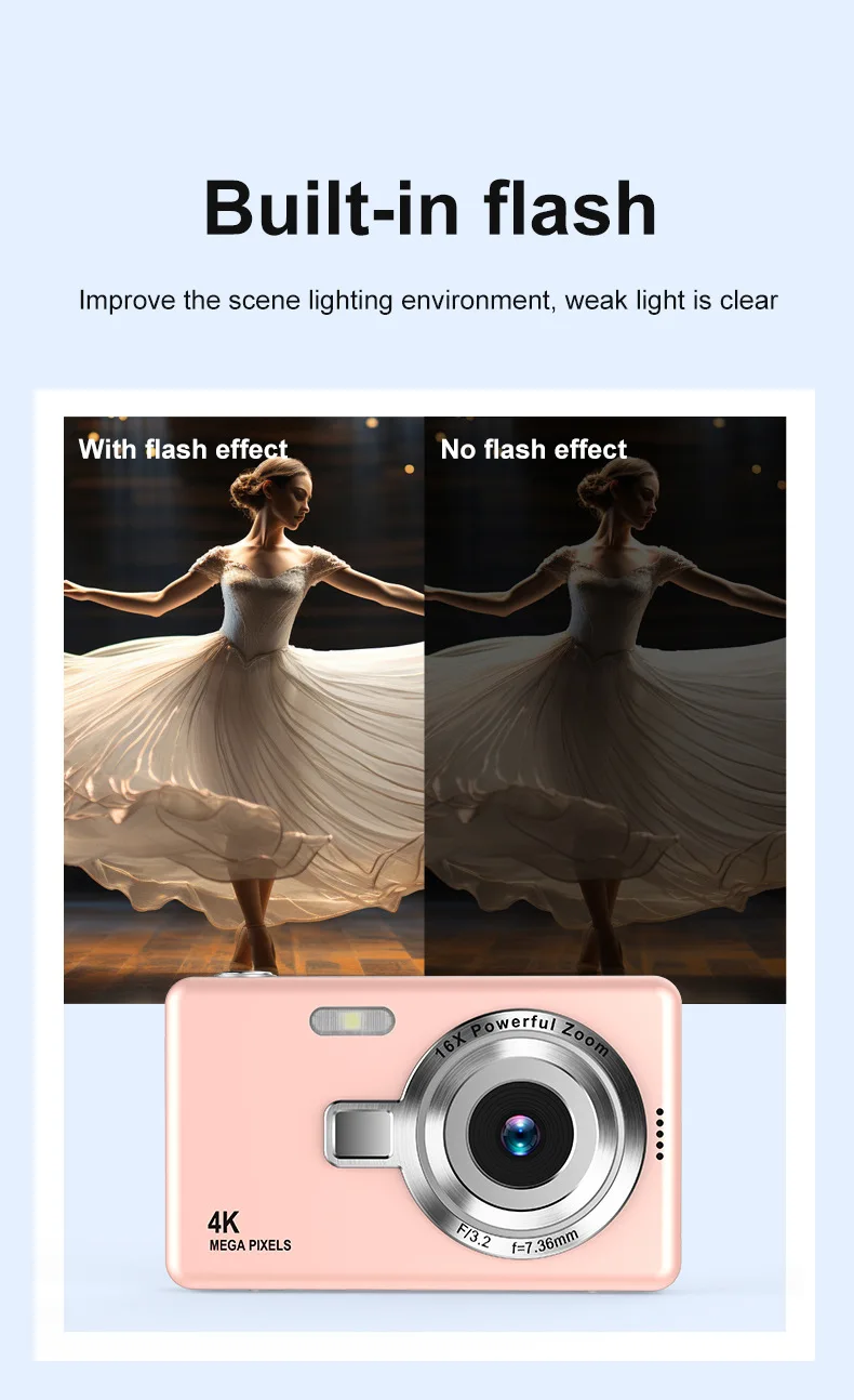 2025 16X Optical Zoom 4K Hd Travel Camera 96 Million Pixels 64GB 2.4 ...