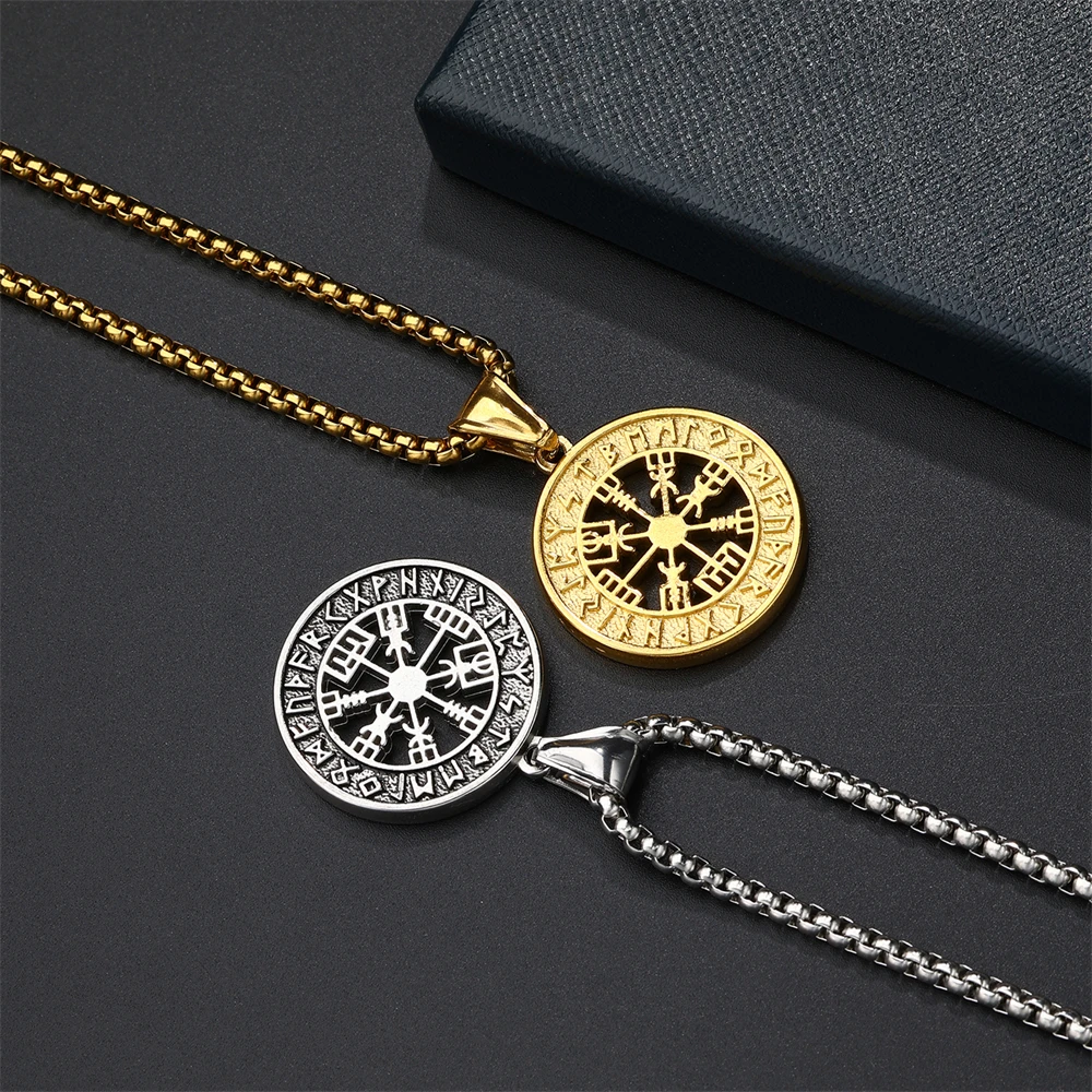 Vintage Norse Mythology Rune Pirate Slavic Small Compass Pendant ...