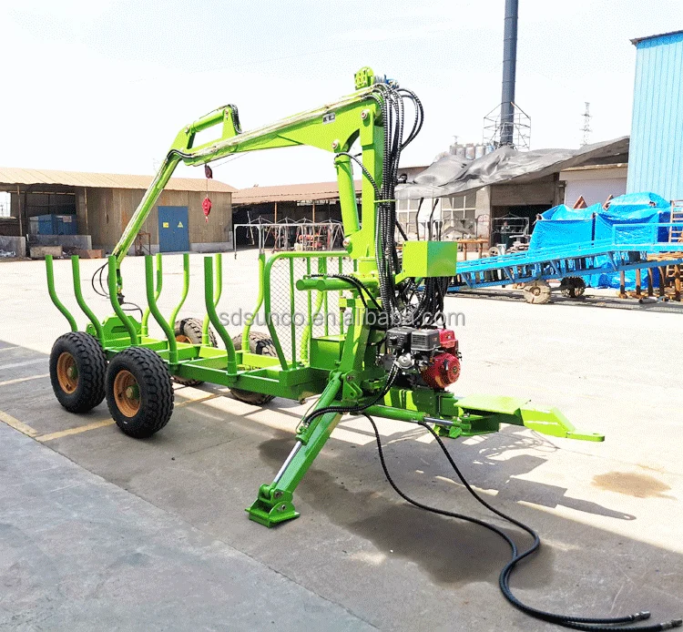 100hp Red Timber Trailer with Log Crane & PTO - OEM | Wholesale