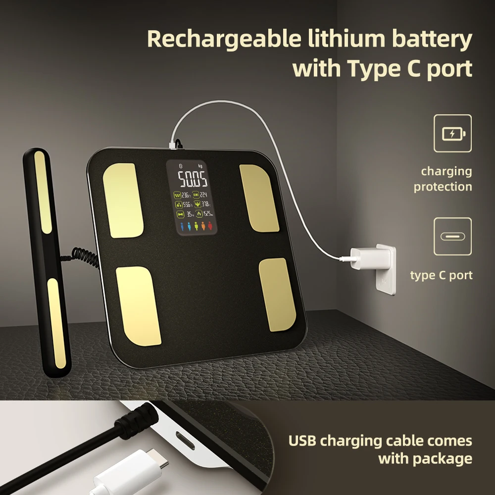 Smart 8-electrodes Digital Body Fat Bmi Bmr Measure Analyzer Scales Smart Fitness Scale - Buy ...