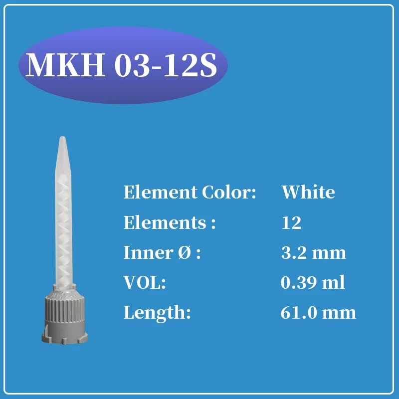 MKH 03-12S Sulzer Mixpac Mix Nozzle Small Static Mixing Tube 2K-Instant ...