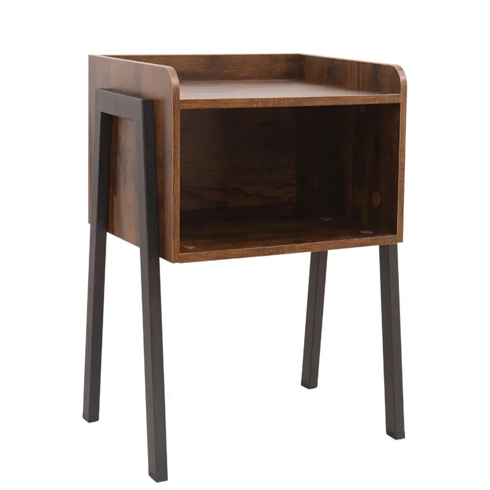 Modern Industrial Retro Style Bedside Rustic Metal Wood 1 Drawer ...