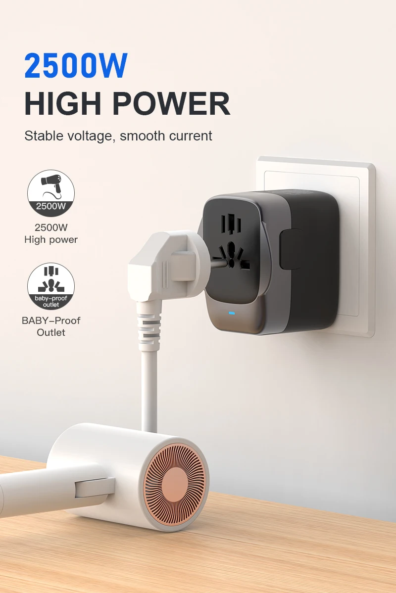 Ouliyo Travel Plug Adapter World Travel Adapter Universal Travel Accessories With Usb And Type-c ...